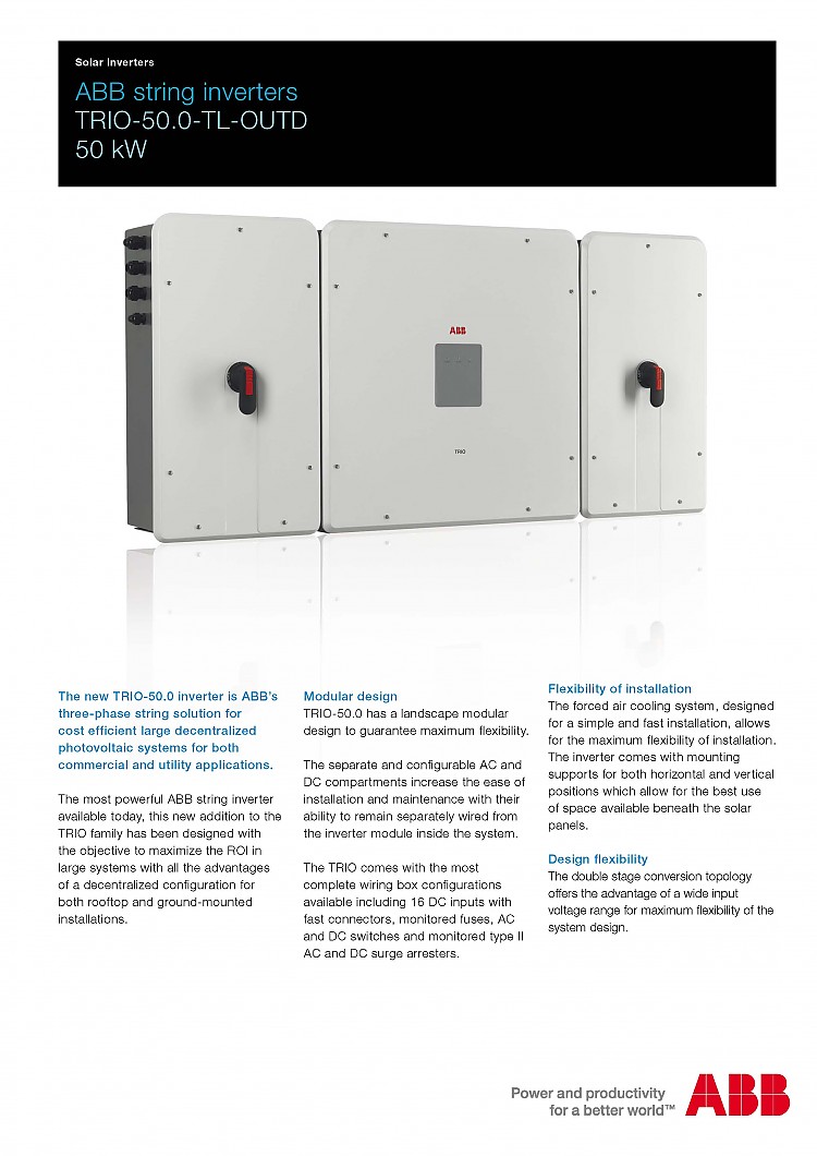 ABB 제품-Inverter (50.0kW) > PV Module | INI R&C